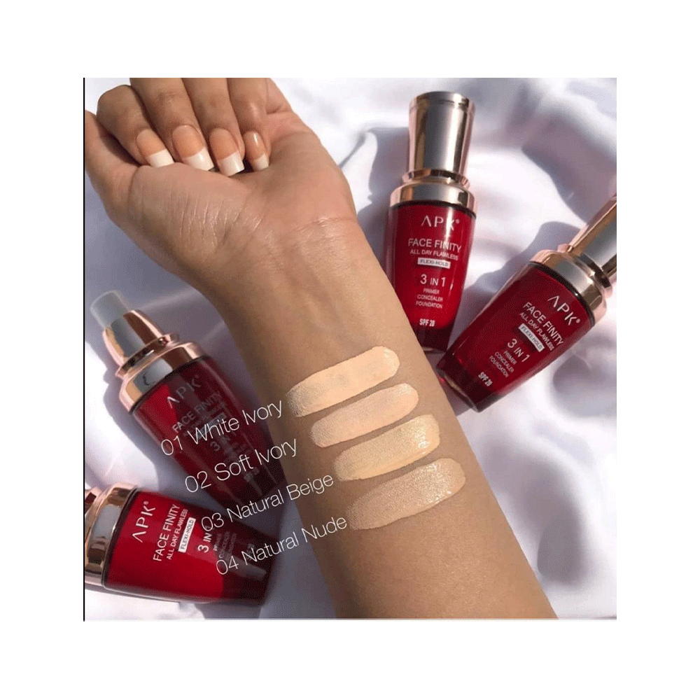 APK Face Finity 3 in 1 Primer Concealer Foundation (Shade-04-Natural N ...