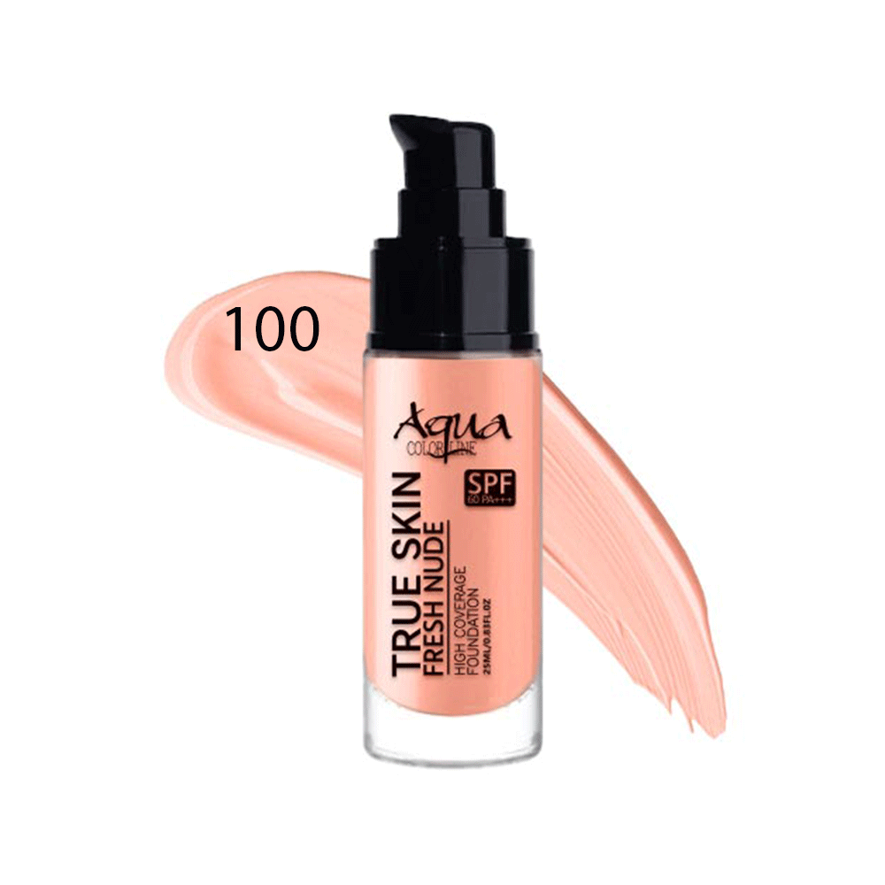Aqua Color Line True Skin Fresh Nude High Coverage Foundation (Shade-1 ...
