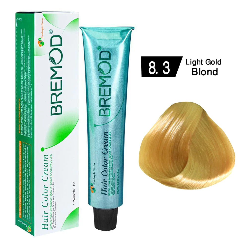 Bremod Hair Color (Shade 8.3 Light Gold Blond) – Nuvari