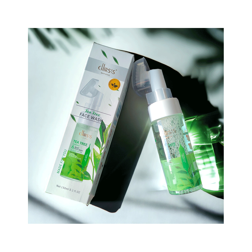 Chirs's Tea Tree Face Wash Oil Control Anti Acne Whitening Cleansing M ...