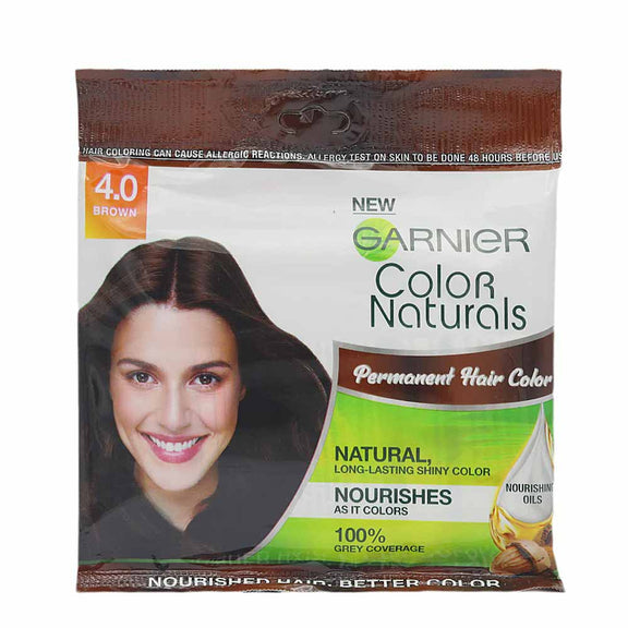 Garnier Color Naturals Permanent Hair Color Sachet (4.0-Brown) – Nuvari