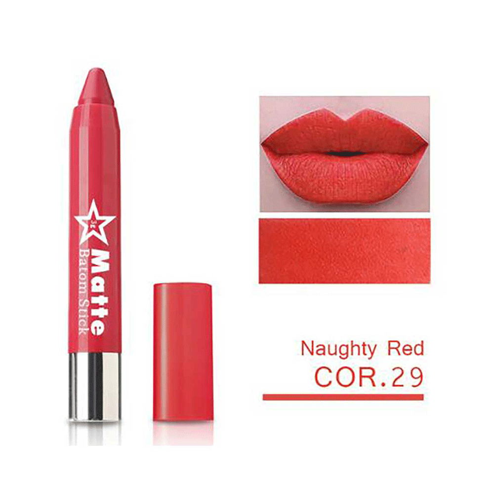 Miss Rose Matte Batom Stick Chubby Lip Crayon - Naughty Red (Color-29 ...